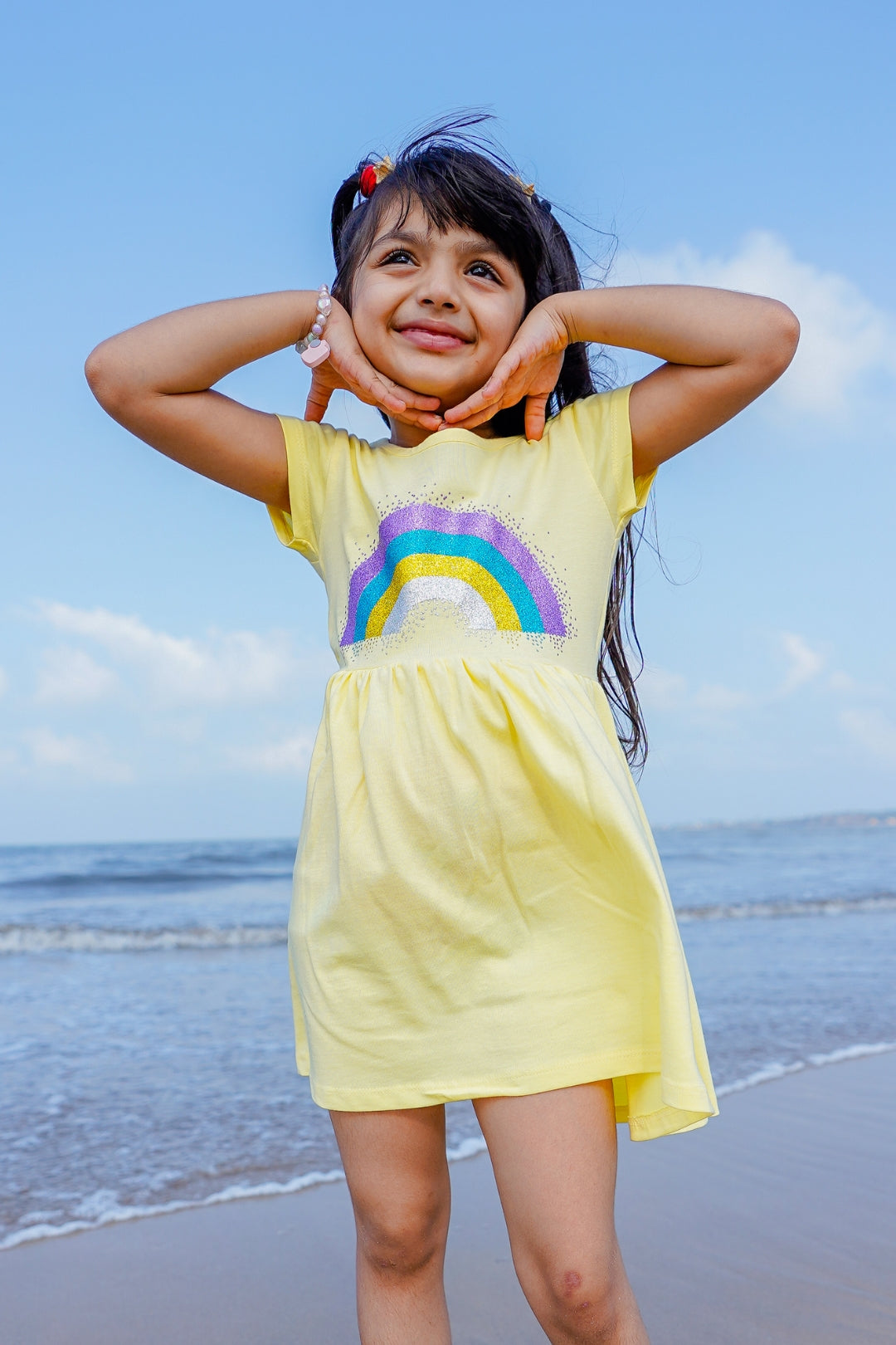 Rainbow Shimmer Dress for Girls | Cotton Dress for Girls | Baby Girl ...