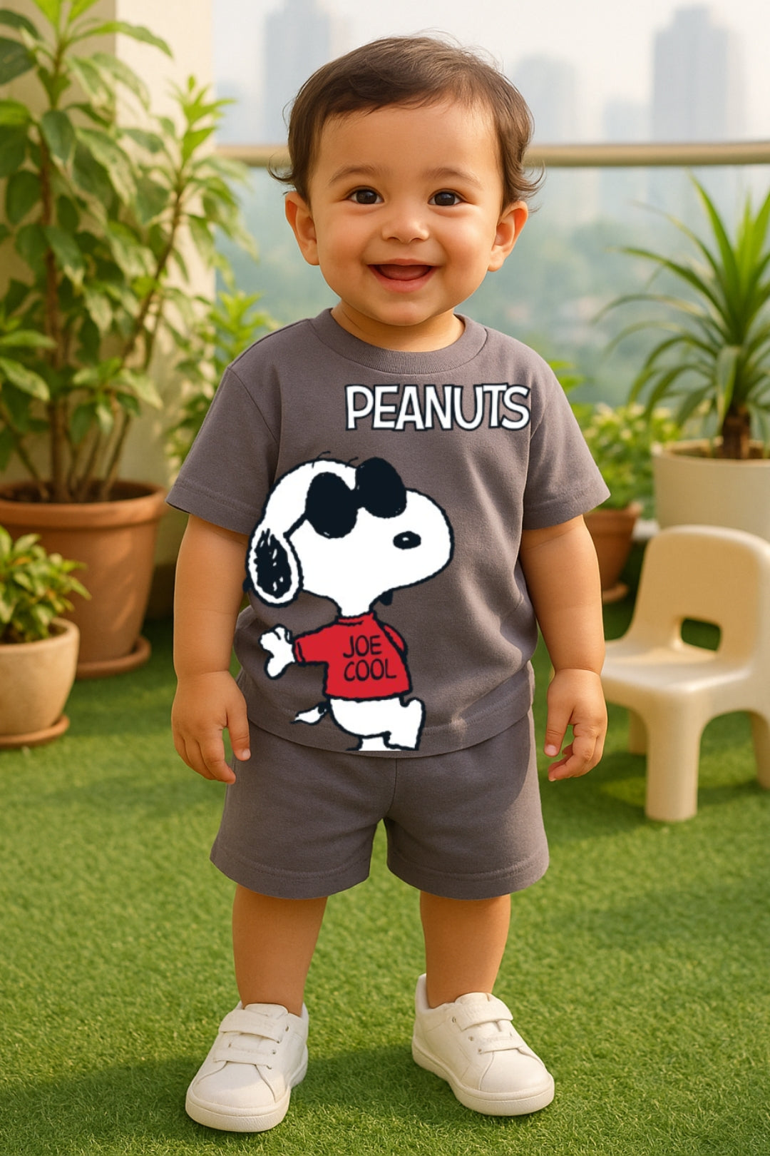 Peanuts Joe Cool Co-Ord Set | 100% Cotton Summer Dress for Boys | Nap ...